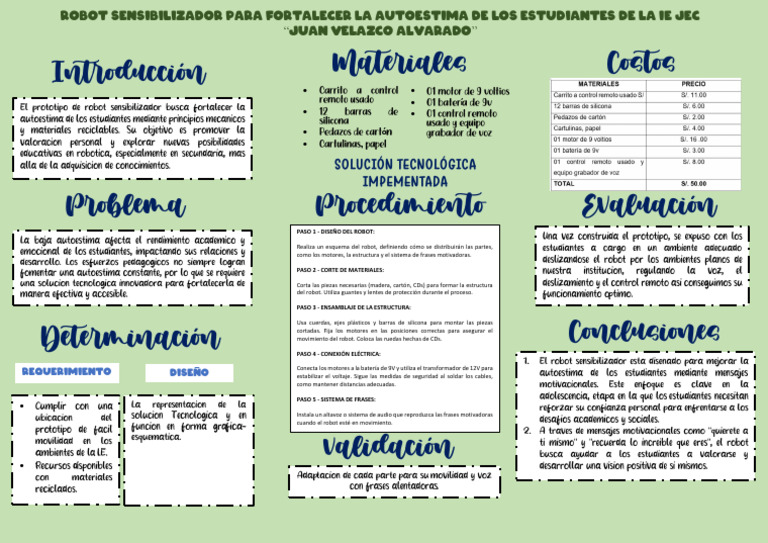 Triptico Gigante, Borrador PERCY, Robot | PDF | Bienes manufacturados | Electricidad