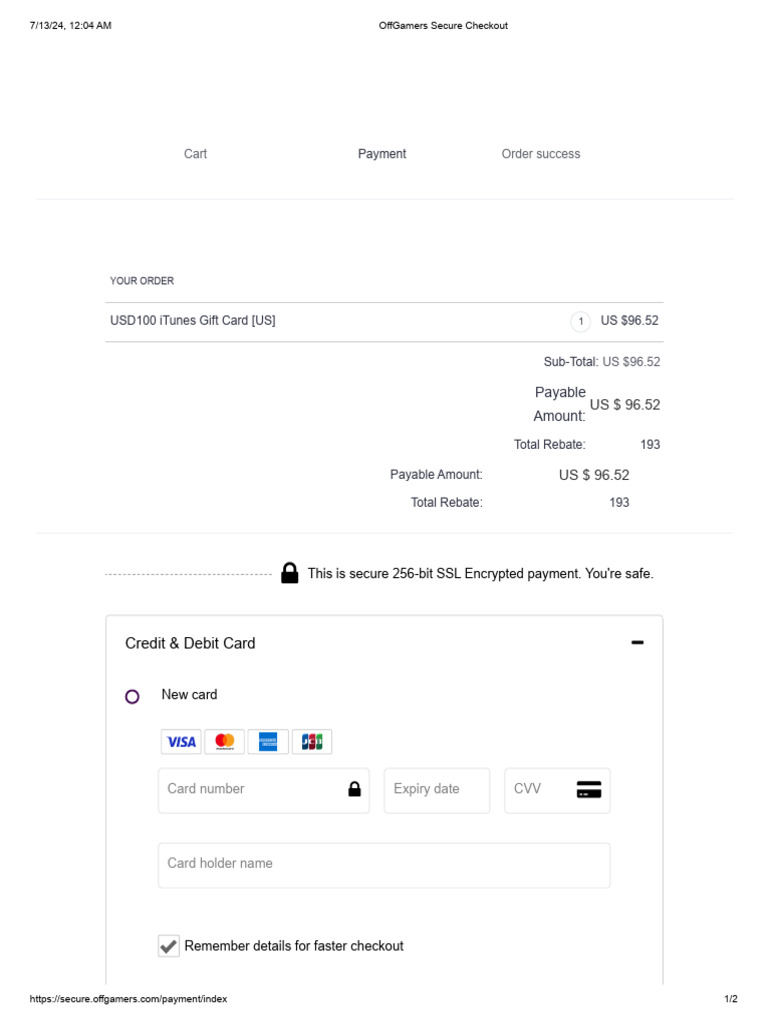 OffGamers Secure Checkout | PDF