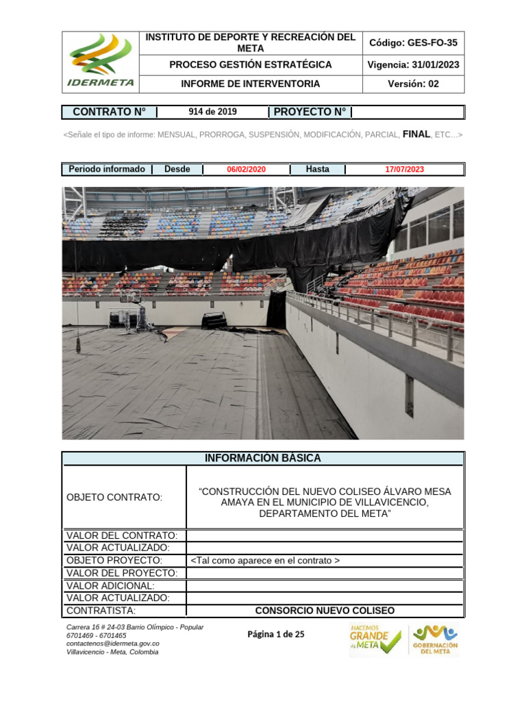 Ges-Fo-35 Informe de Interventoria | PDF | Seguridad y salud ...