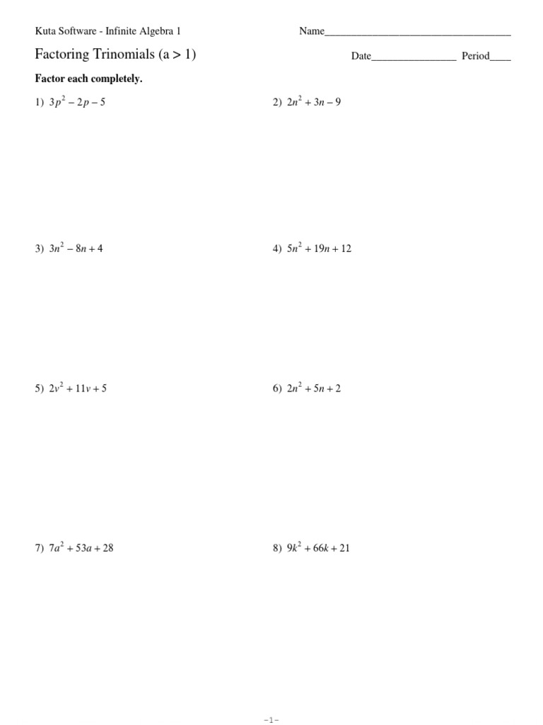 HW 03:27 Factoring Trinomials | PDF