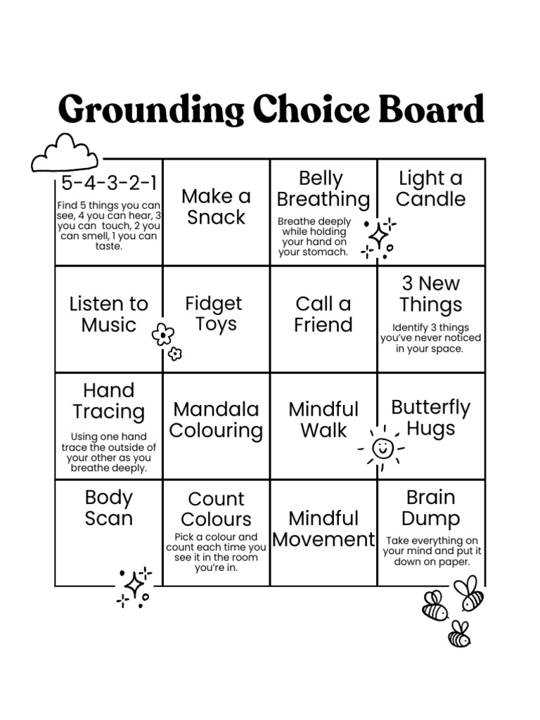 Grounding Choice Board | PDF