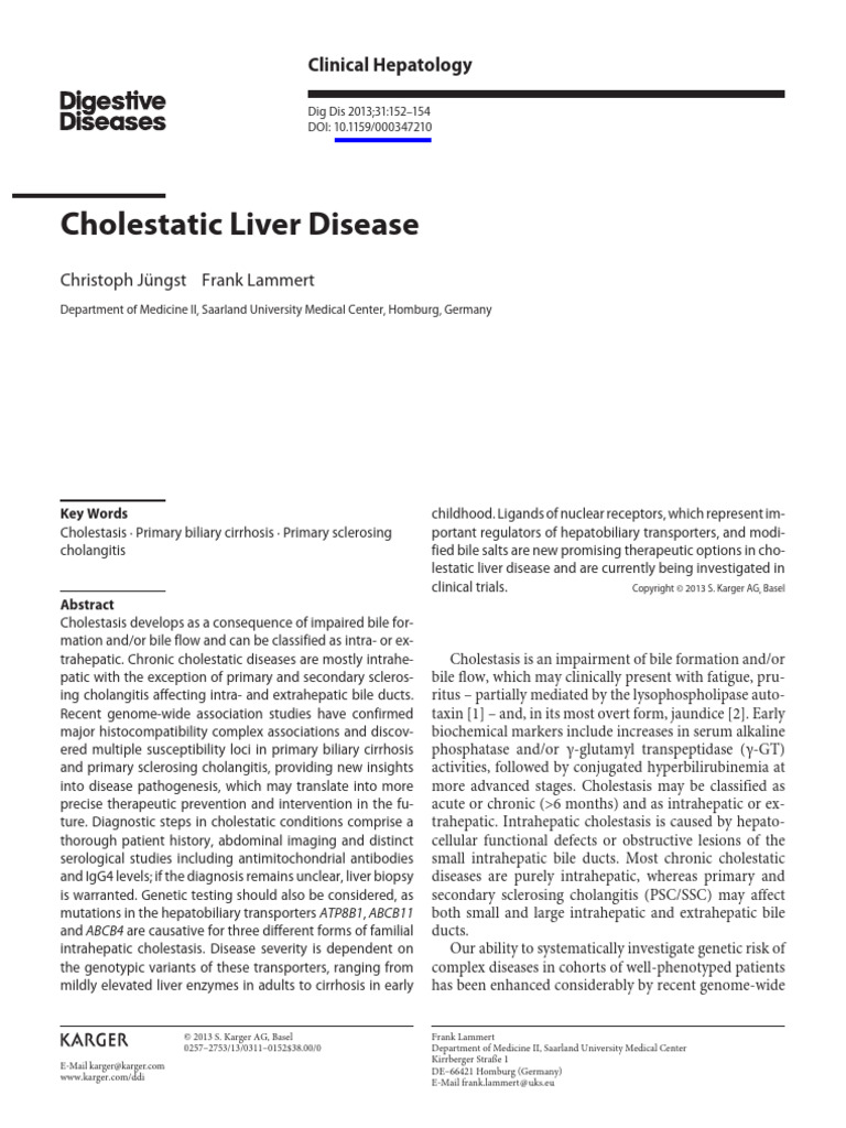 Diagnosing Cholestatic Liver Disease | PDF | Medical Specialties ...