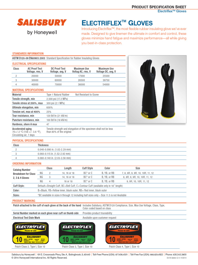 Salisbury Electriflex Specification Sheet | PDF | Strength Of Materials | Ultimate Tensile Strength