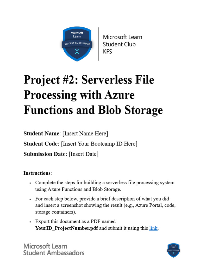 Project #2 - Serverless File Processing With Azure Functions and Blob Storage | PDF | Computer ...