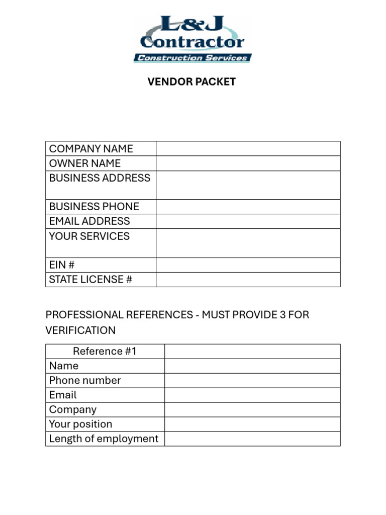 Vendor Packet - Updated JAN 2 | PDF | Limited Liability Company ...