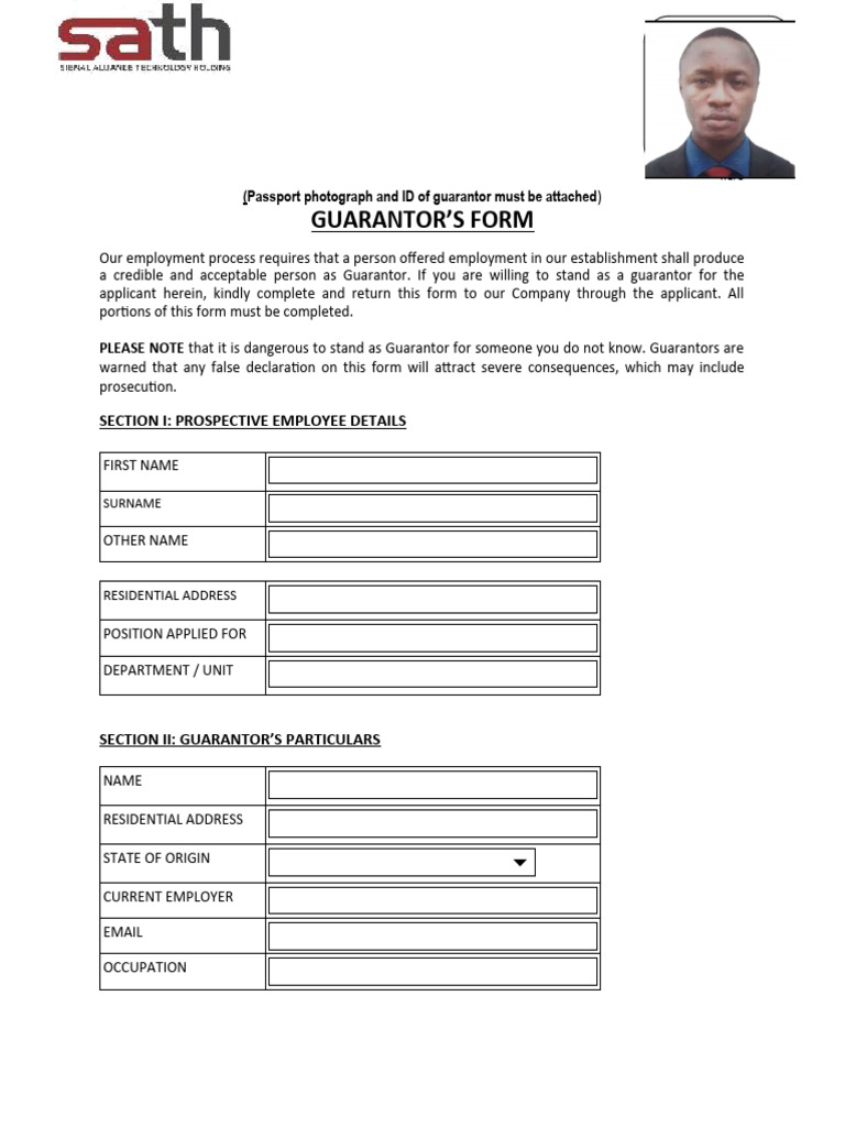 Guarantor's Form (New) Filled | PDF | Indemnity | Public Law