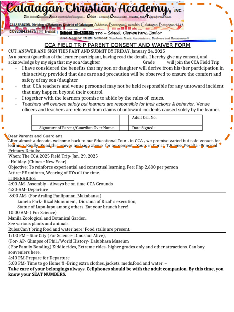 Field Trip Part 1 | PDF | Learning