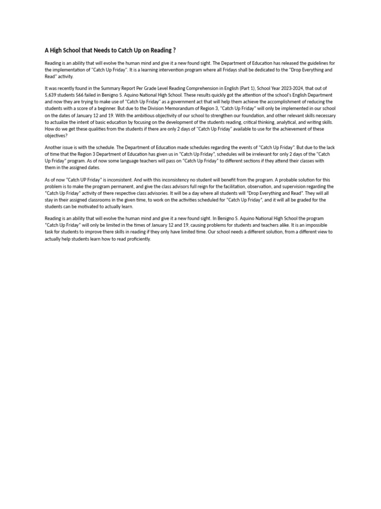 Improving Reading Skills at High School | PDF | Human Communication ...