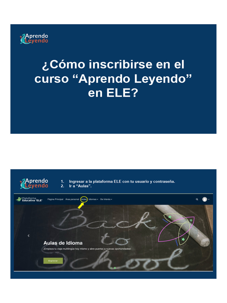 Inscripción al curso "Aprendo Leyendo" | PDF
