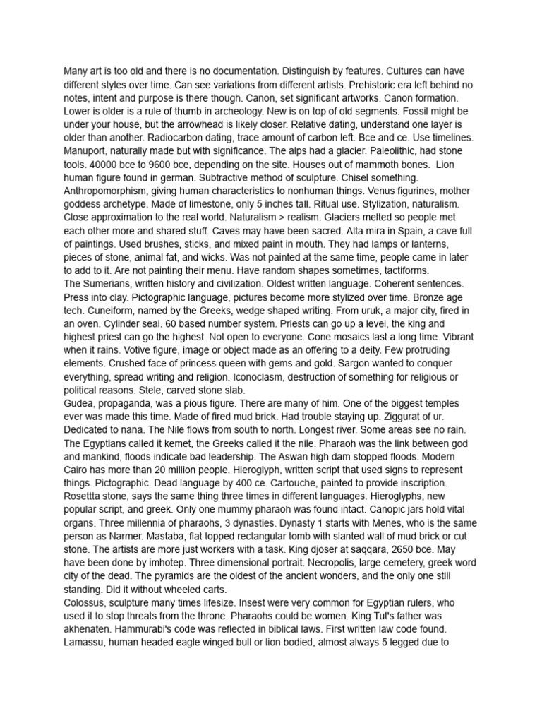 art history notes | PDF | Pharaoh | Column