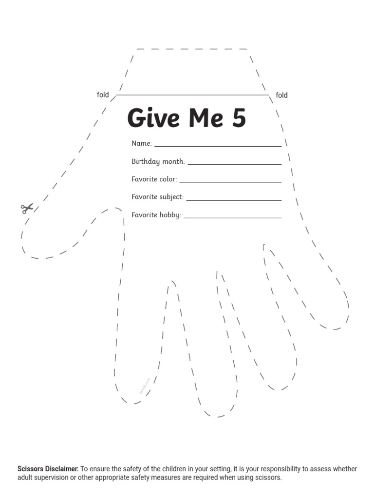 BW Give Me 5 - First Day of Fifth Grade Classroom Bunting Activity | PDF