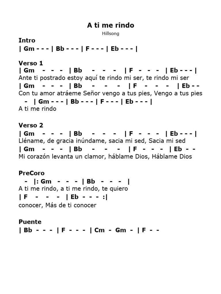 A Ti Me Rindo - Hillsong | PDF