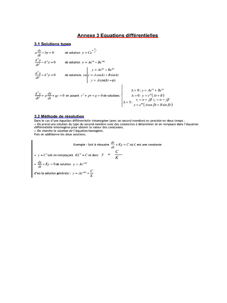 Annexe Equation Diff | PDF
