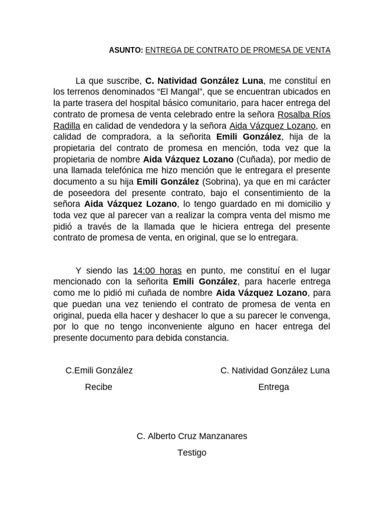 CONTRATO DE PROMESA DE VENTA | PDF