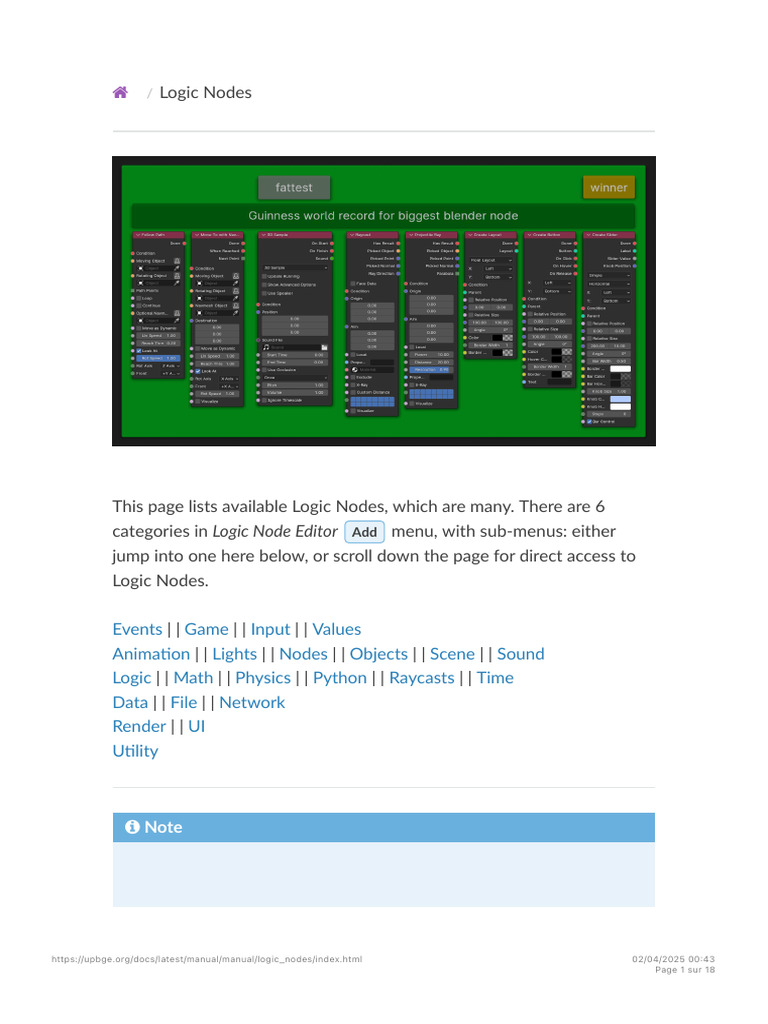 Logic Nodes - UPBGE Manual | PDF | Rotation Around A Fixed Axis | Velocity