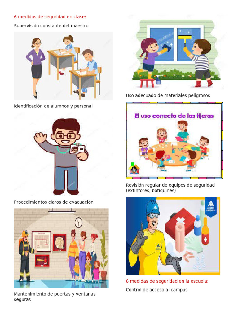 6 Medidas de Seguridad en Clase | PDF