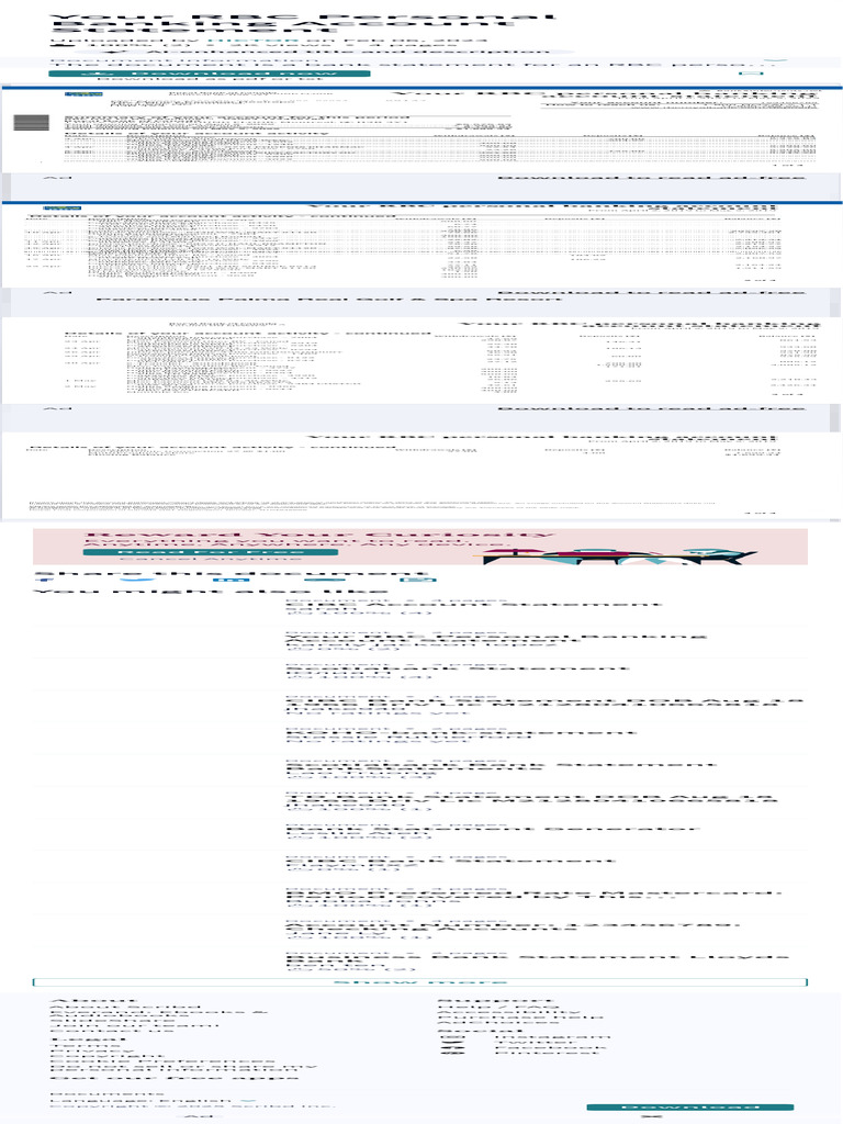 Your RBC Personal Banking Account Statement PDF Banks Cheque | PDF ...