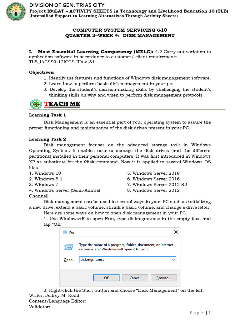 4.revised-Tle-As-Css10-Q3-Wk4-Lesson 4-Lecture | PDF | Hard Disk Drive | Operating System Families