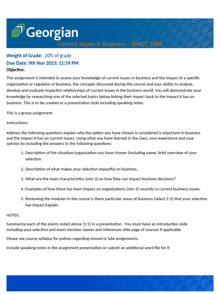 Assignment 2 - BMGT 1004 Impact On Business | PDF | Learning | Cognition