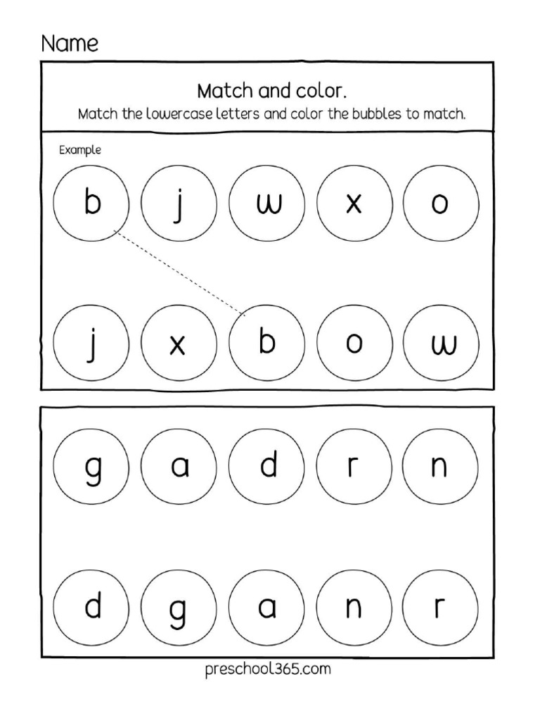 Preschool Letter Matching Activity Sheets l2 1v | PDF