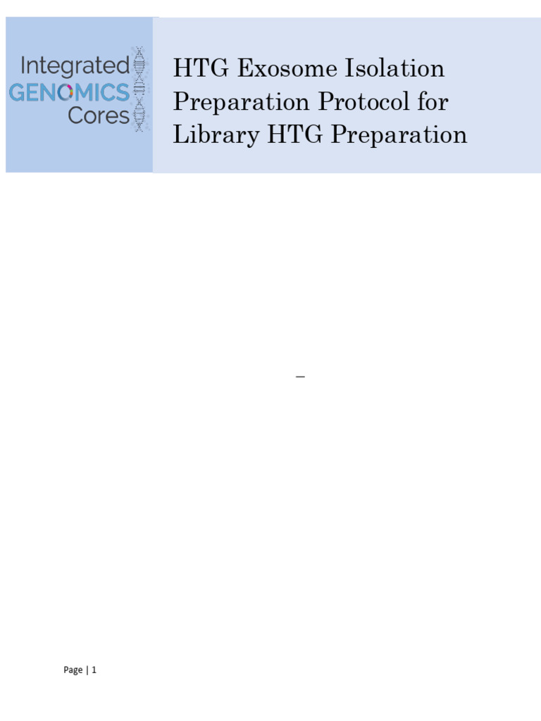 Exosome Isolation Protocol Guide | PDF | Centrifuge | Centrifugation