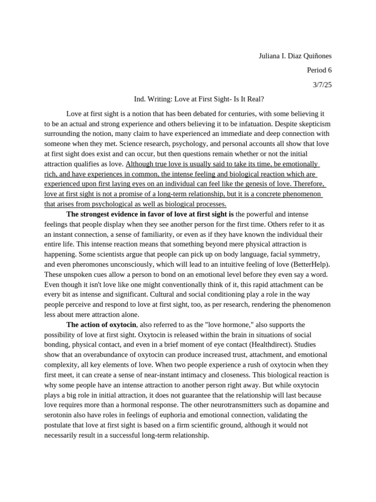love at first sight | PDF | Love | Romance (Love)