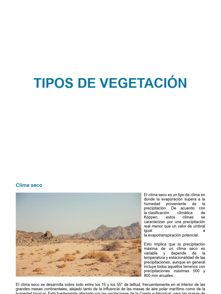Tarea Tipos de Vegetación | PDF | Clima templado | Clima