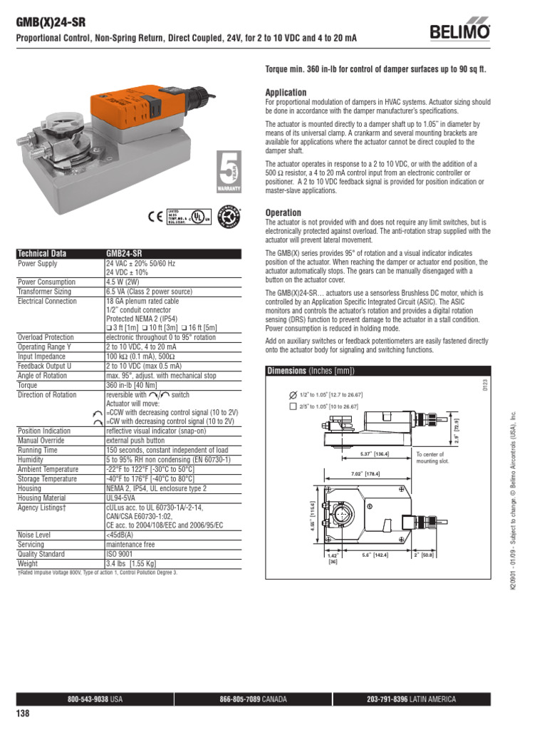 GMB24 SR | PDF | Actuator | Power Supply