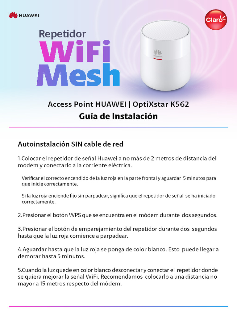 Guía de Instalación Huawei OptiXstar K562 | PDF