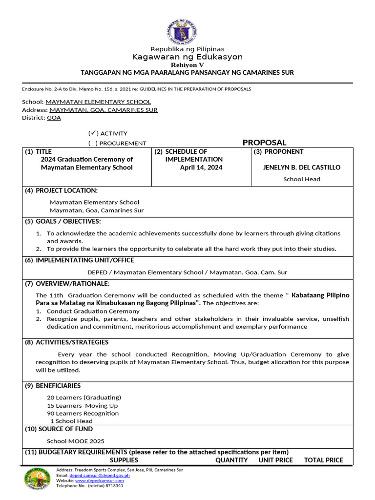 Graduation Proposal 2024 2025 | PDF