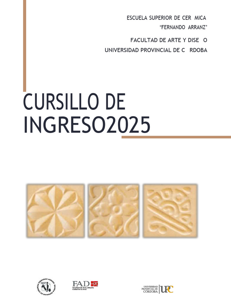 Cursillo de Ingreso TUMM 2025 en Cerámica | PDF | Yeso