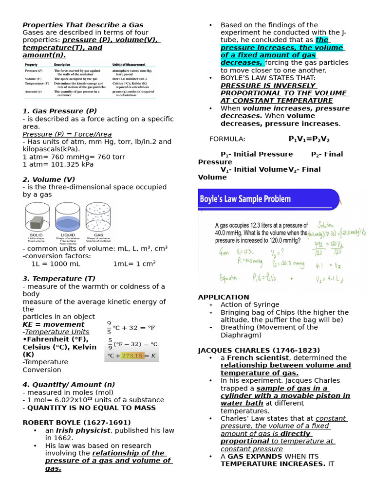 Q4-Sci10-Boyles and Charles Law | PDF | Gases | Temperature