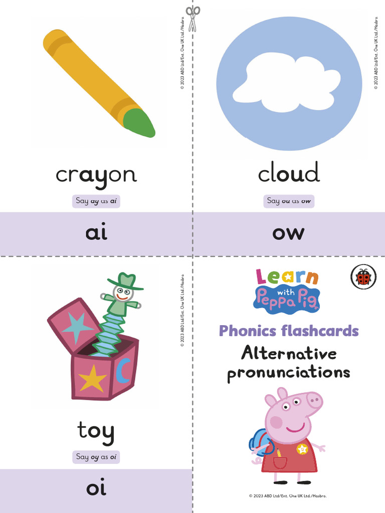 Peppa Pig Phonics Flashcards | PDF | Hasbro