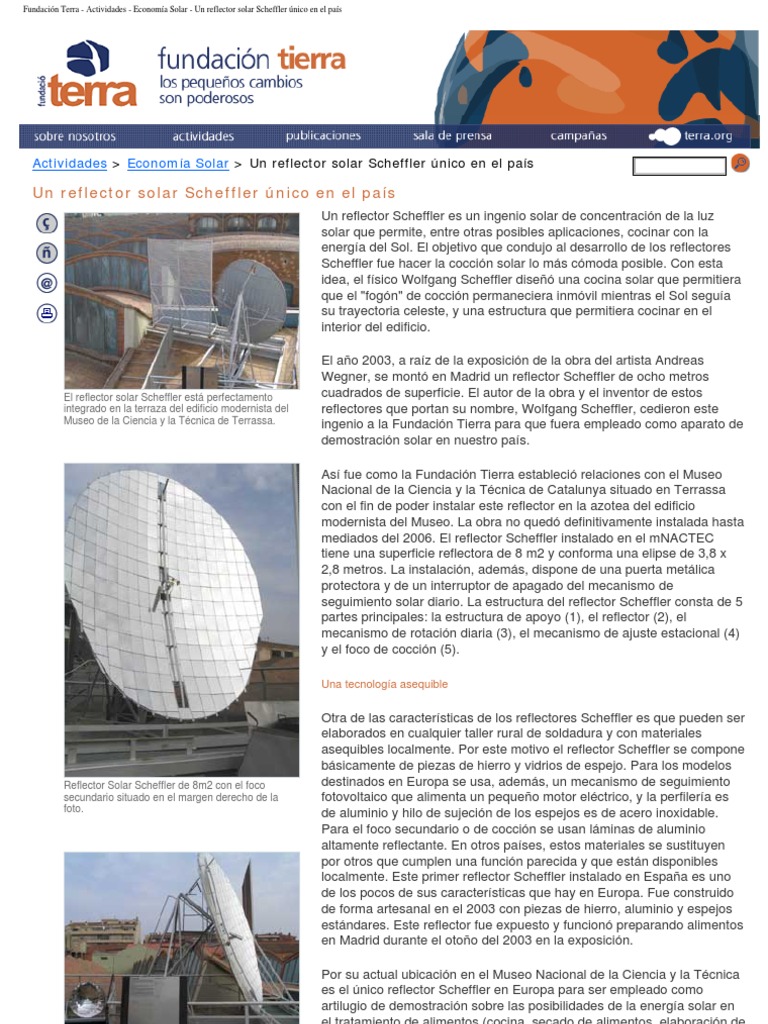 Scheffler Solar Reflector | PDF | Energía solar | Física Aplicada e ...