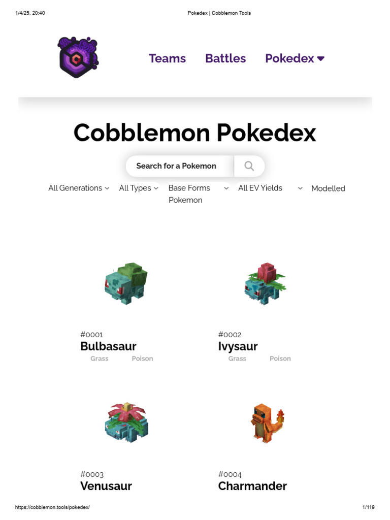 Pokedex - Cobblemon Tools | PDF