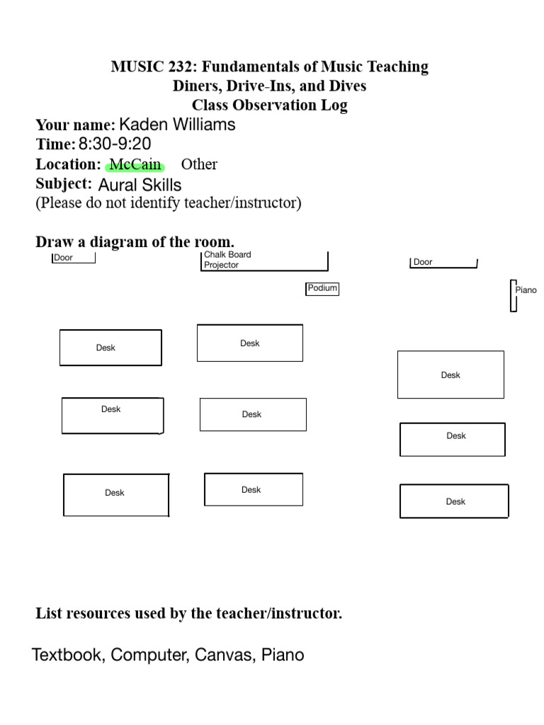 232 DDD Observations Log | PDF | Music Theory | Human Communication