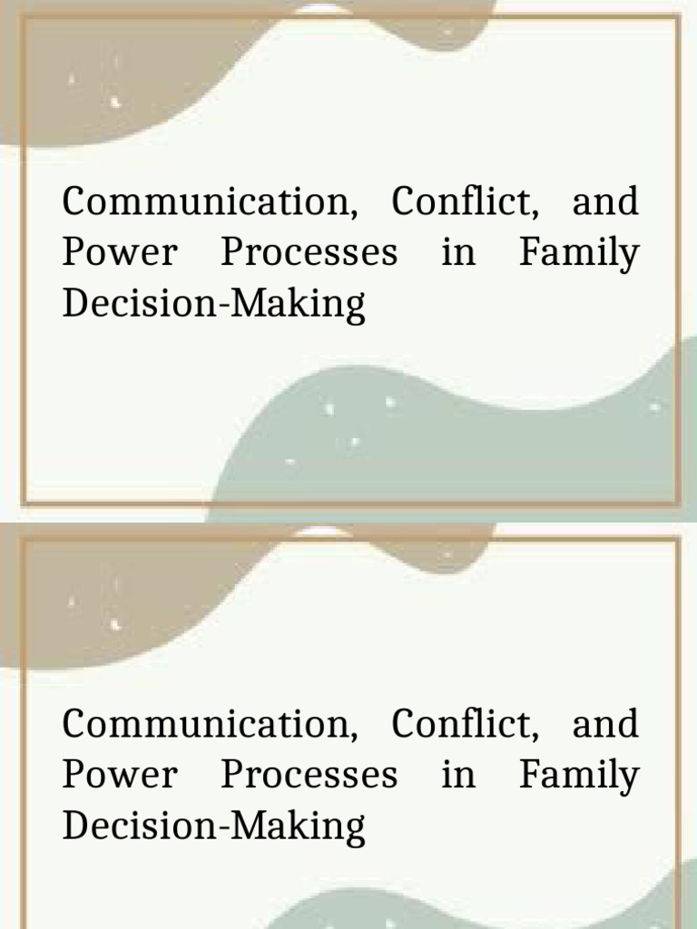 Family Decision-Making Dynamics | PDF | Communication | Decision Making