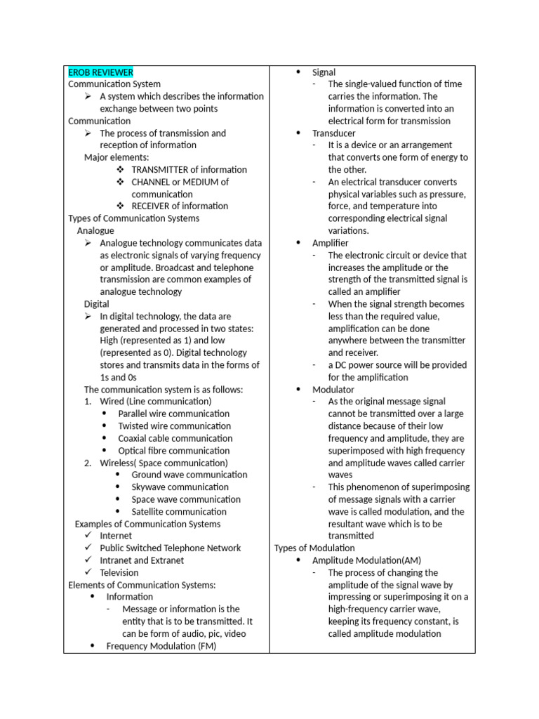 Overview of Communication Systems | PDF | Electromagnetic Radiation ...