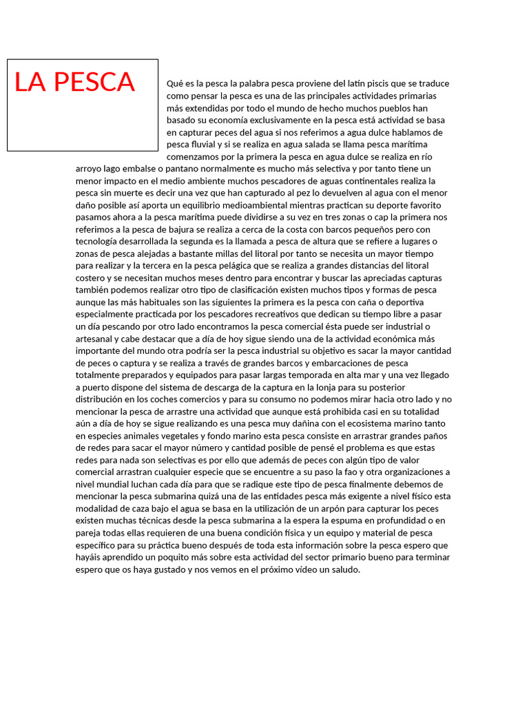 La Pesca | PDF | Ciencias de la Tierra