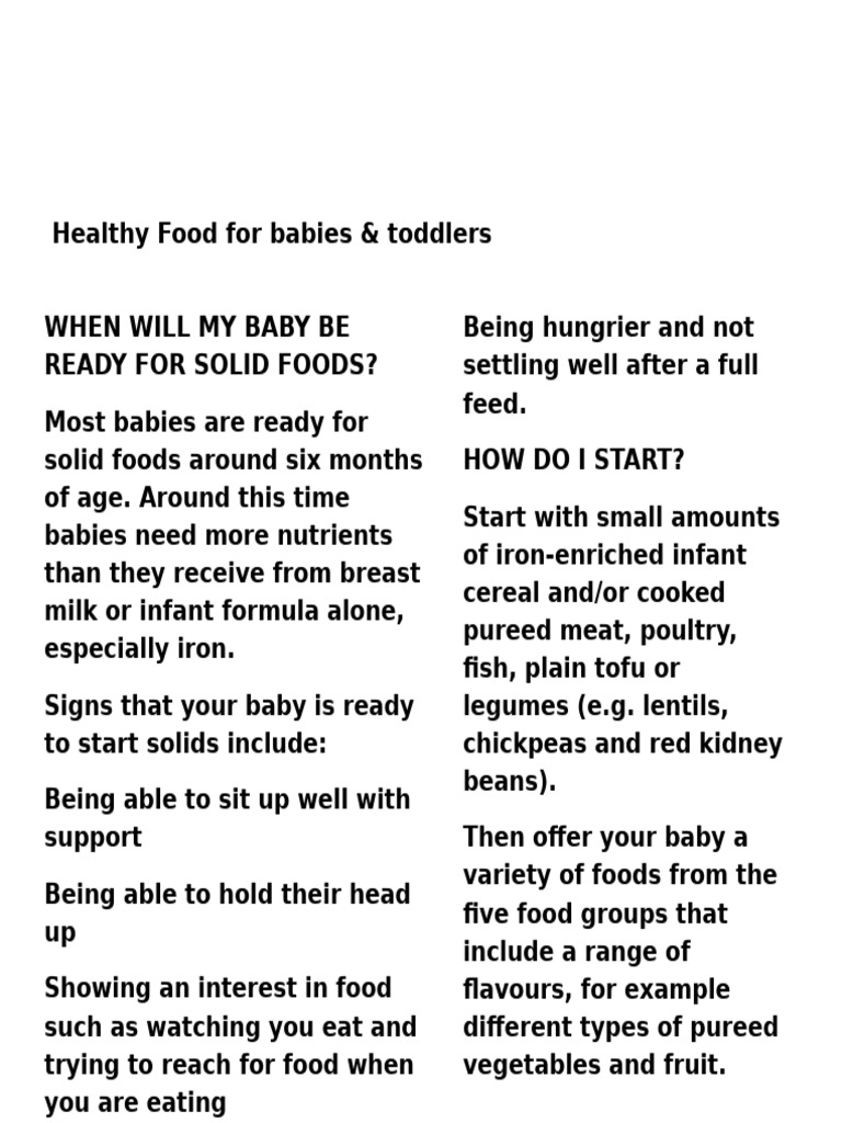Starting Foods | PDF