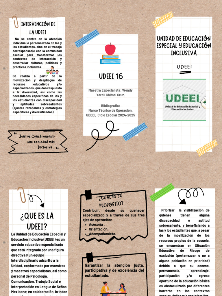 Tríptico Del Marco Técnico de Operación UDEEI | PDF | Aprendizaje