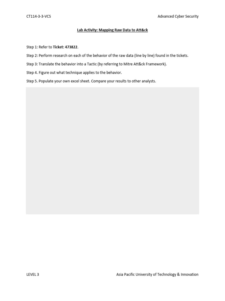 Lab 5 - Mapping Raw Data To Mitre | PDF