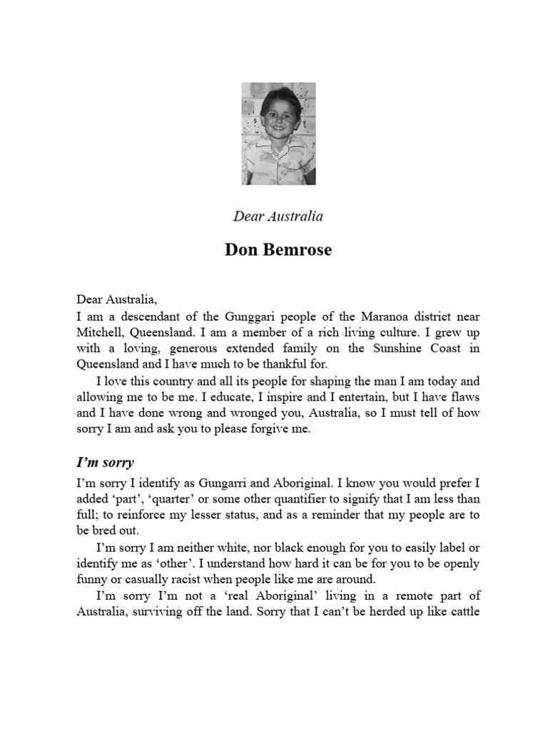 Growing Up Aboriginal in Australia - (Don Bemrose Dear Australia) | PDF ...