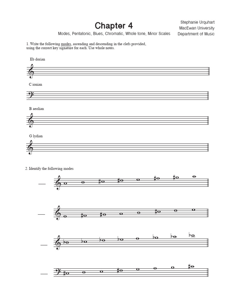 ch4 modes pentatonic blues - Score | PDF
