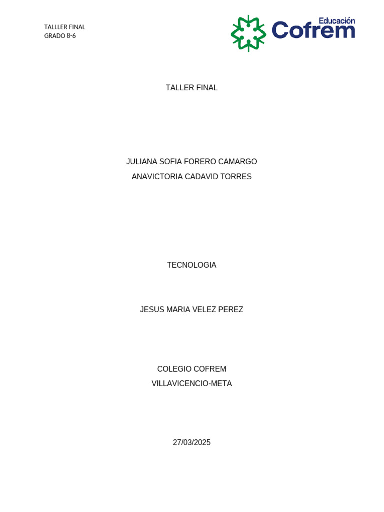 Taller Final 8-6 Cadavid-Forero | PDF