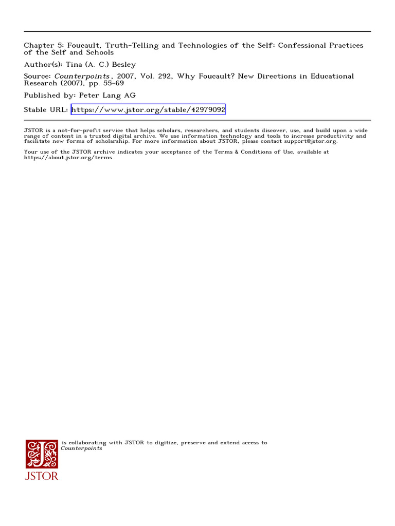 Besley Chapter5Foucault 2007 | PDF | Michel Foucault | Truth