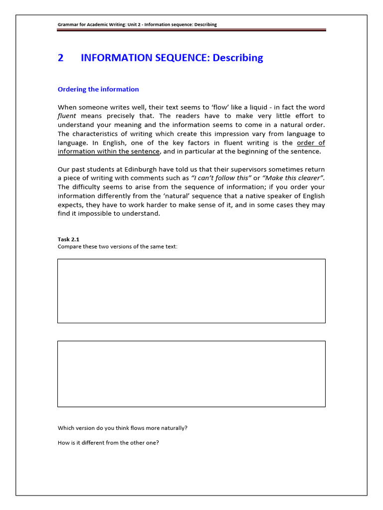 Information Sequencing | PDF | International English Language Testing ...