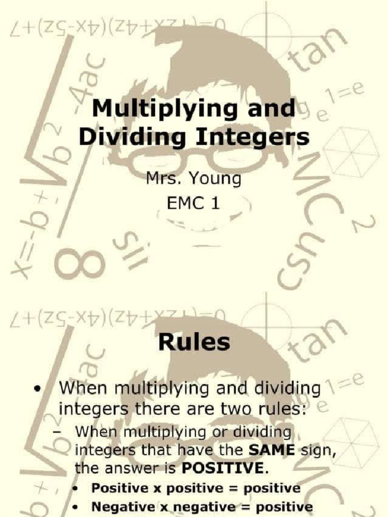 Multiplyingdividing Integers | PDF