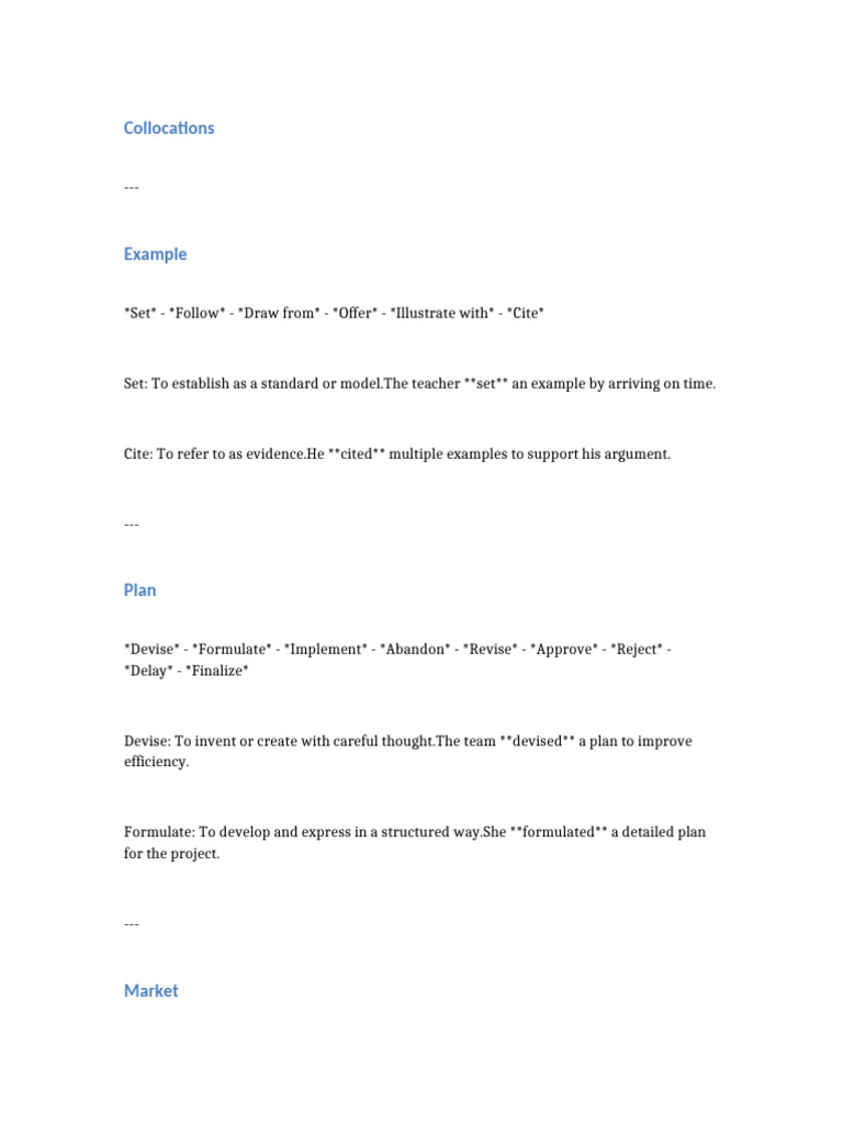 Collocations List | PDF