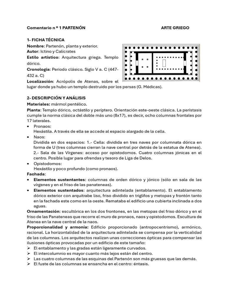 1 Partenón | PDF | Antiguedad clasica | Antigua Grecia